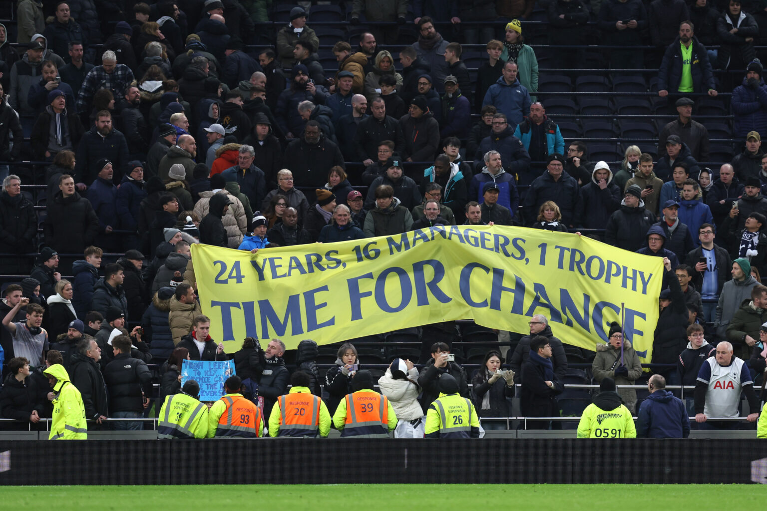 Levy Out chants hit new heights at the Tottenham Hotspur Stadium ...