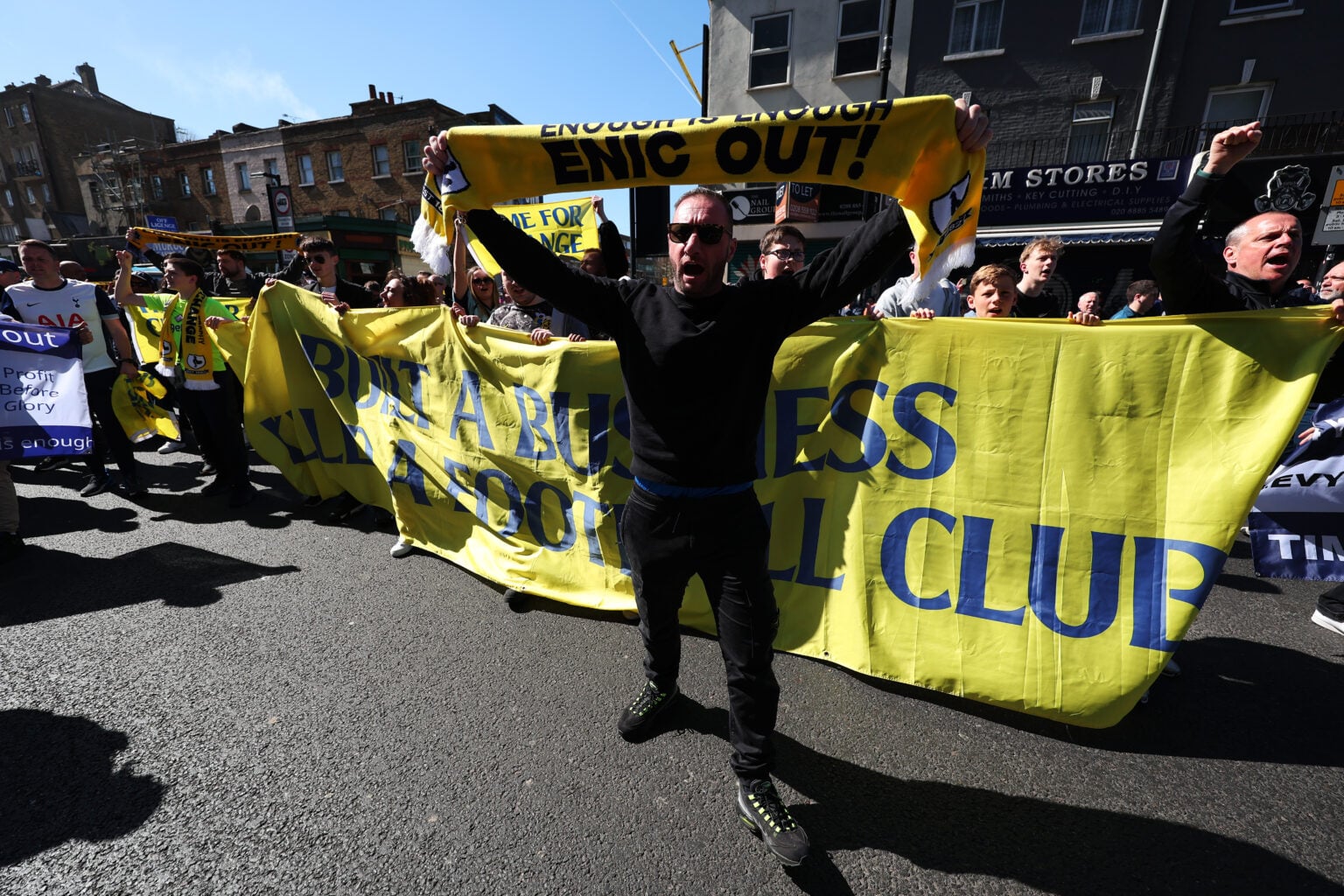 Inside Tottenham fans' latest protest as thousands march against Daniel ...